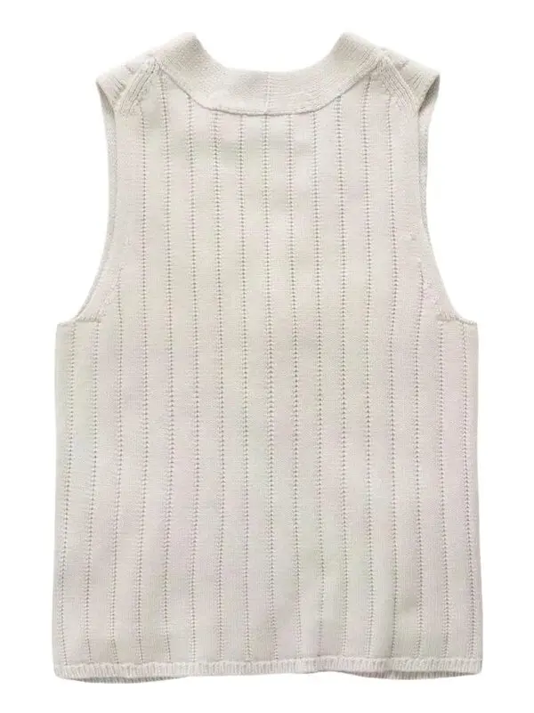 AMO Marlowe Ribbed-knit Vest - Neutrals