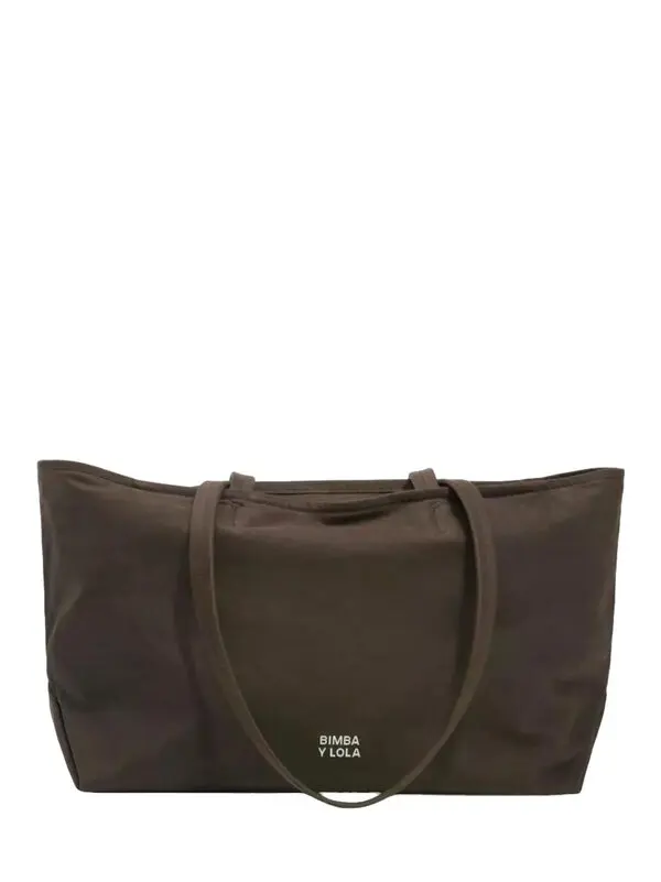 Bimba Y Lola Large Dark Coated Shopper Bag - Brown