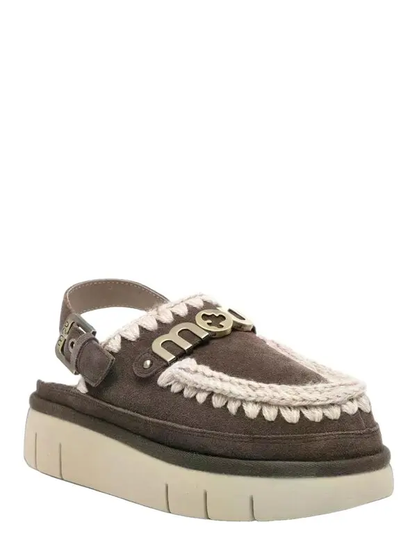 Mou Crochet-trim Buckle-fastening Pumps - Brown