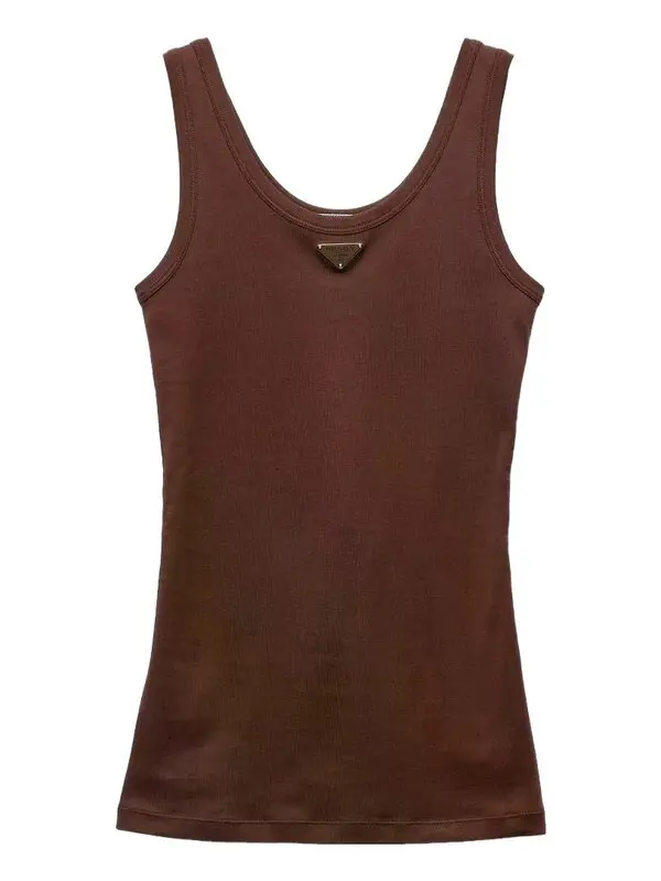 Prada Ribbed Knit Tank Top - Brown