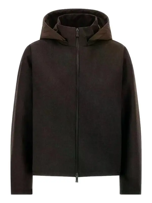 Herno Hooded Flannel Jacket - Brown