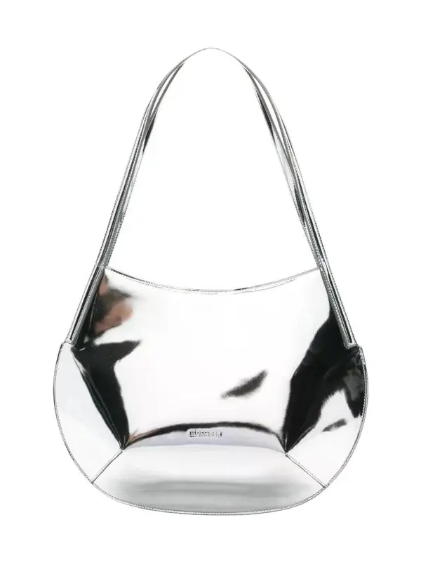 JIL SANDER Kante Metallic-effect Leather Shoulder Bag - Silver