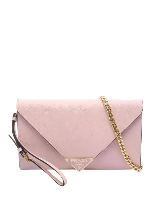 Prada 2013-2026 Saffiano Wallet On Chain Crossbody Bag - Pink