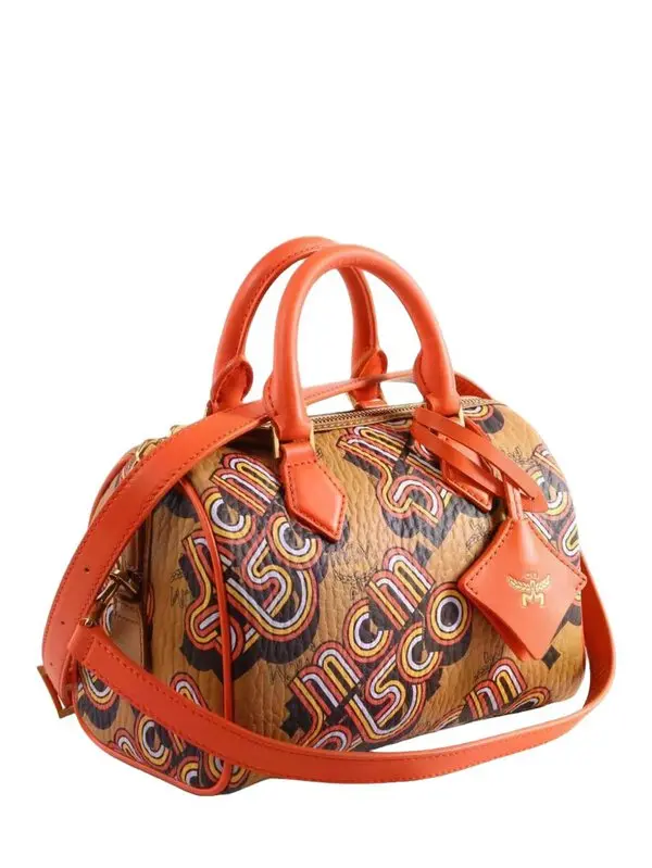 Mcm Small Ella Boston Monogram-print Leather Tote Bag - Neutrals