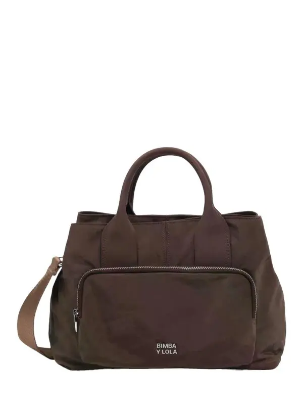 Bimba Y Lola Large Mocha Nylon Pocket Handbag - Brown