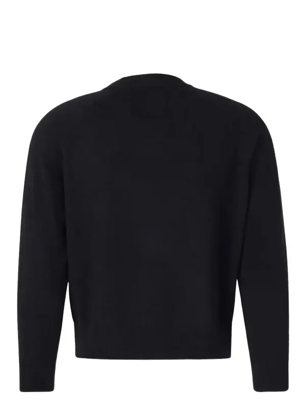 CARRER Button-detail Crew-neck Sweater - Black