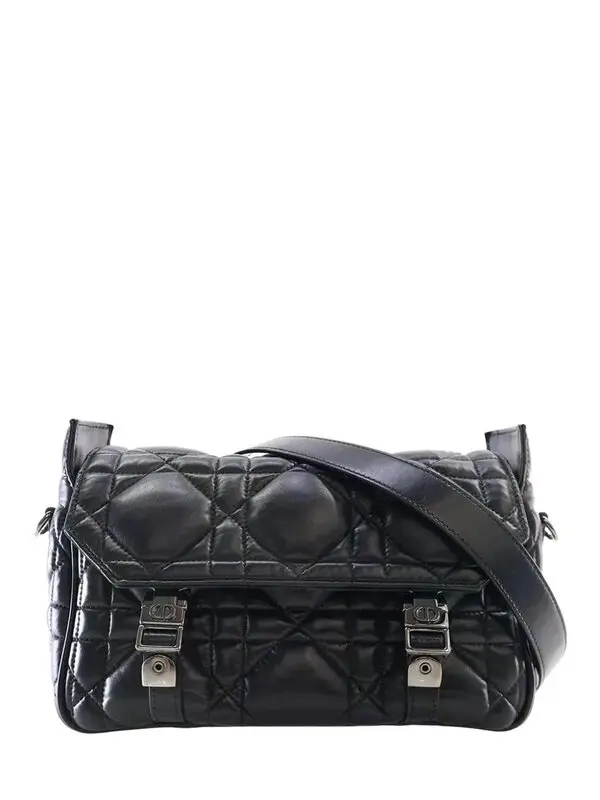Dior 2022 Small Calfskin Macrocannage Diorcamp Messenger Bag Crossbody Bag - Black