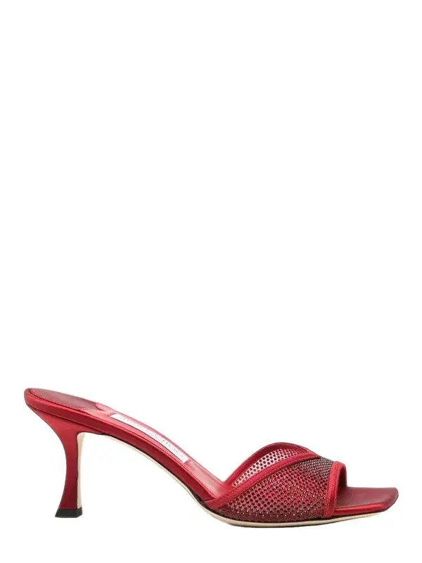 JIMMY CHOO Skye Crystal-embellished Mules - Red