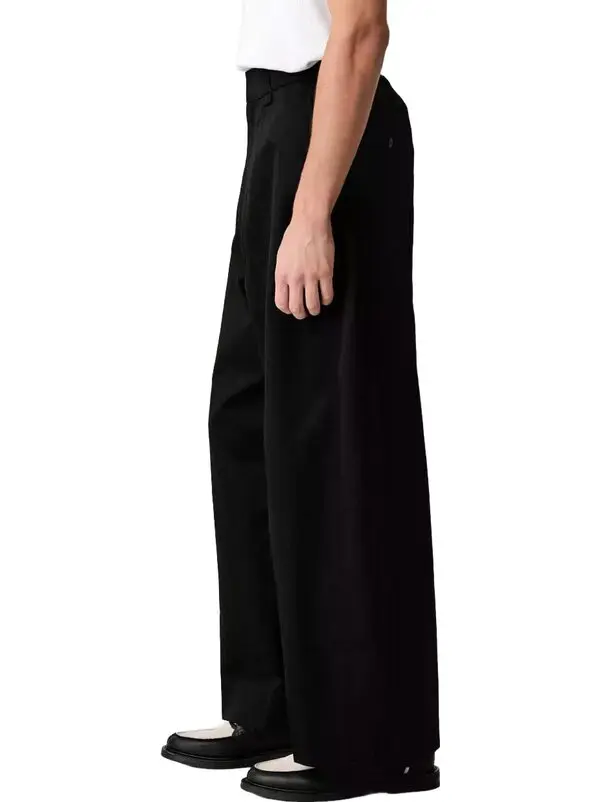 WILLY CHAVARRIA Wide-leg Pleated Trousers - Black