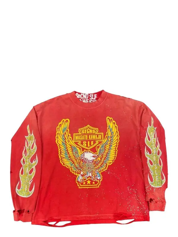 SECND SLF X Masato Kawajo Firestorm T-shirt - Red