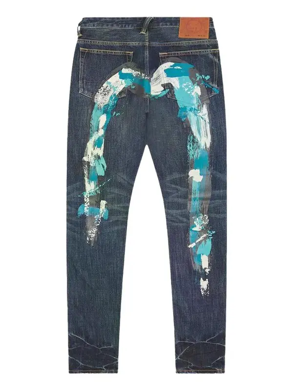 EVISU Daicock Print Jeans - Blue