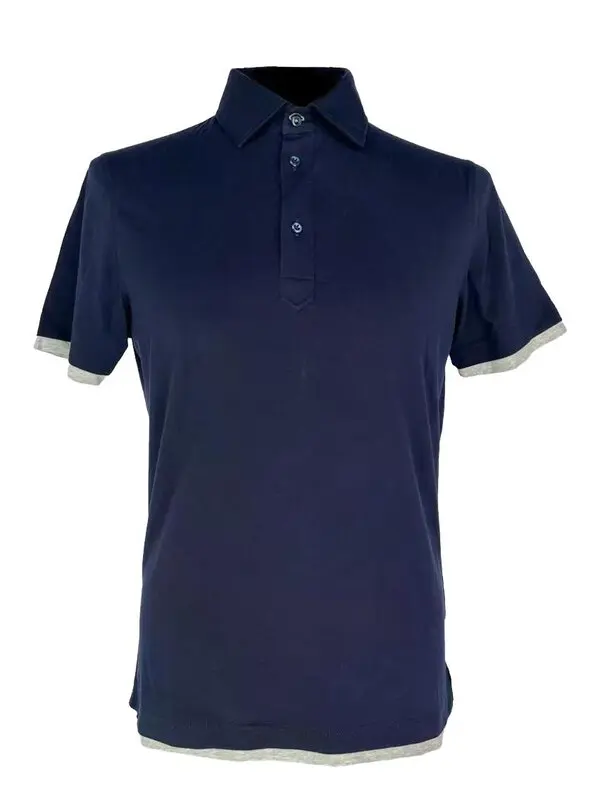 Brunello Cucinelli Layered-effect Polo Shirt - Blue
