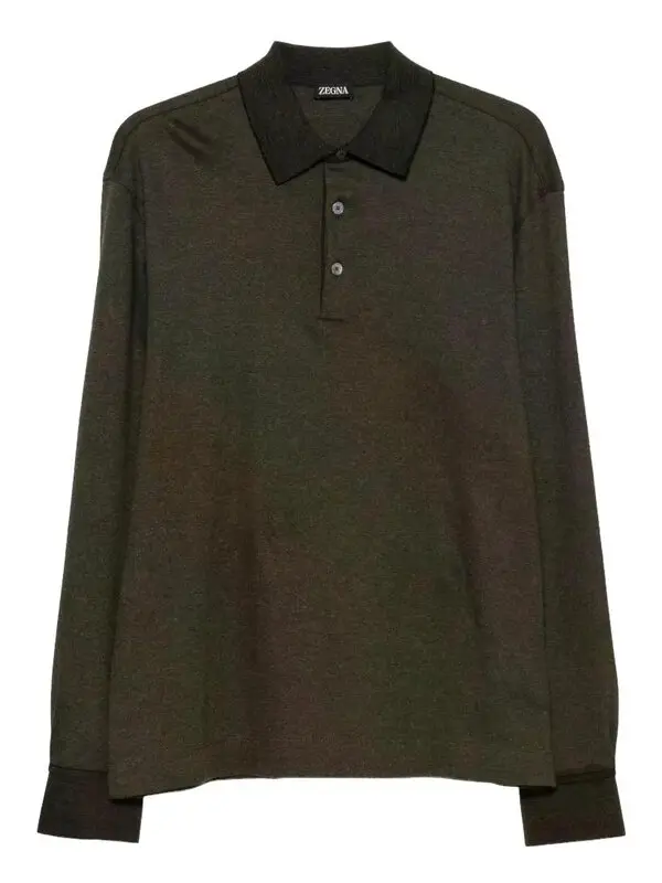 Zegna Long-sleeve Polo Shirt - Green