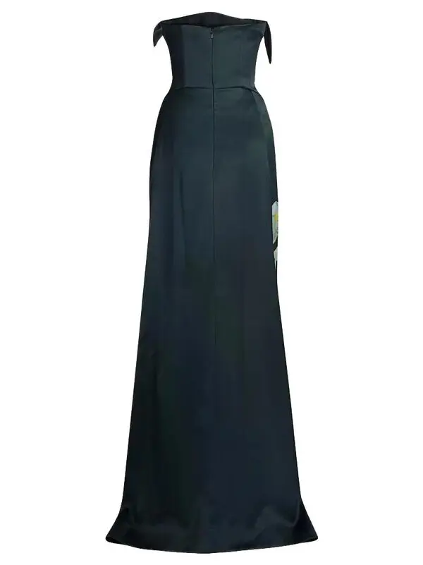 Erdem Floral-print Bustier Maxi Gown - Blue