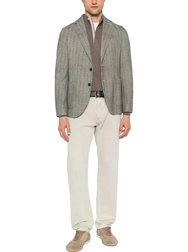 CIRCOLO 1901 Herringbone-print Jacket - Grey