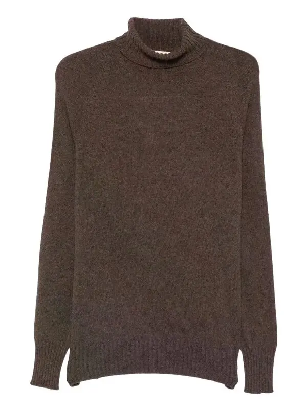 MA'RY'YA Roll-neck Raglan-sleeve Sweater - Brown