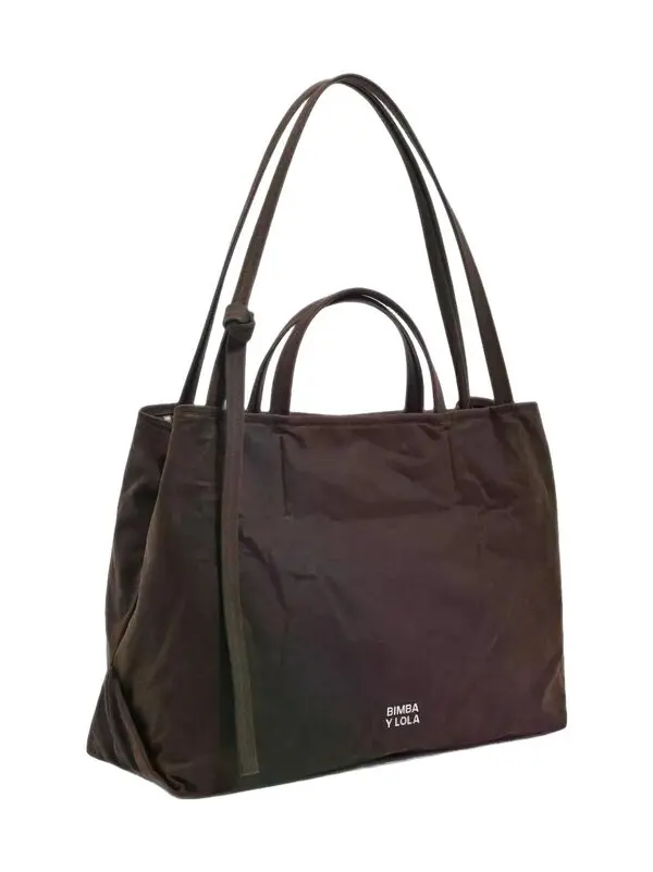 Bimba Y Lola Large Dark Coated Shopper Bag - Brown