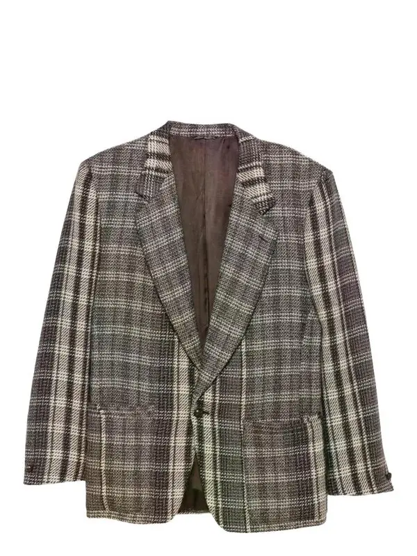 Versace 1980s Check-pattern Blazer - Brown