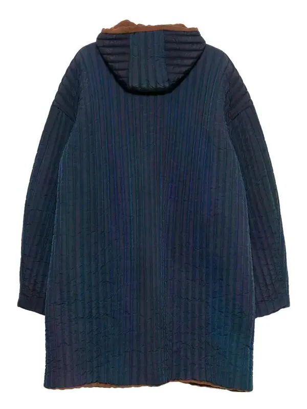 JEAN PAUL GAULTIER 1990s Quilted Hooded Coat - Blue