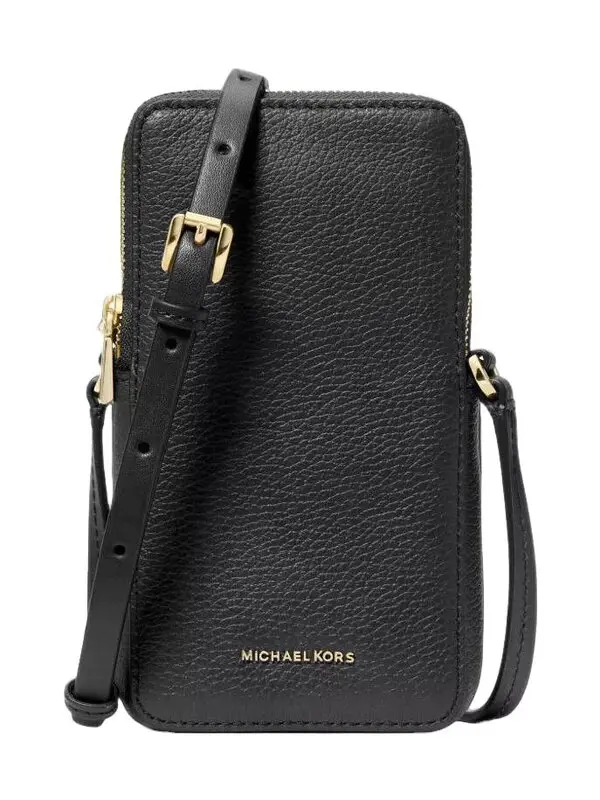 Michael Kors Jet Set Small Pebbled Leather Smartphone Crossbody Bag - Black