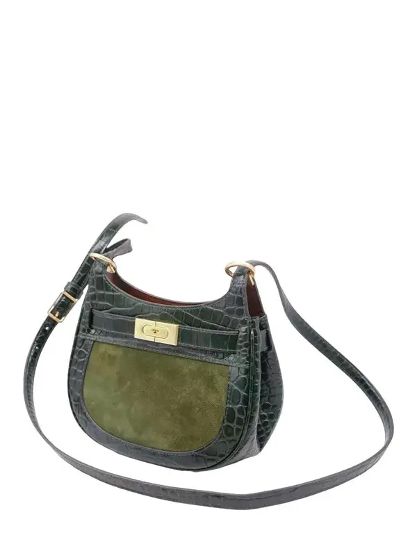 Tory Burch Small Lee Radziwill Croc-effect Crossbody Bag - Green