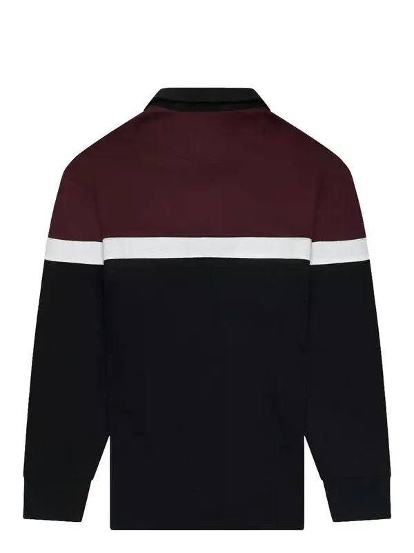 Simone Rocha Striped-pattern Cotton Polo Shirt - Black