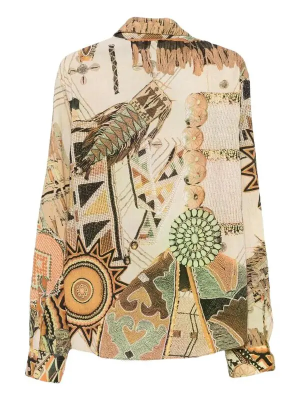 Roberto Cavalli 2000s Graphic-print Shirt - Neutrals
