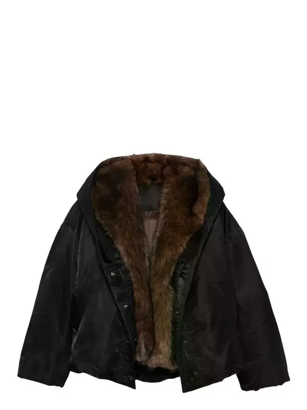 JUUN.J Faux-fur Trim Hooded Jacket - Black