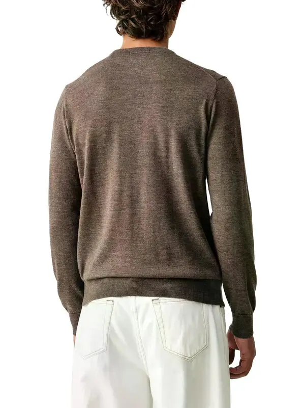 AERONAUTICA MILITARE Logo-embroidered Crew-neck Sweater - Brown