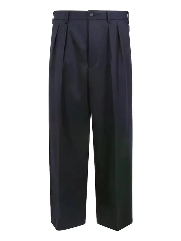 Comme Des Garçons Pleated Wide-leg Trousers - Blue