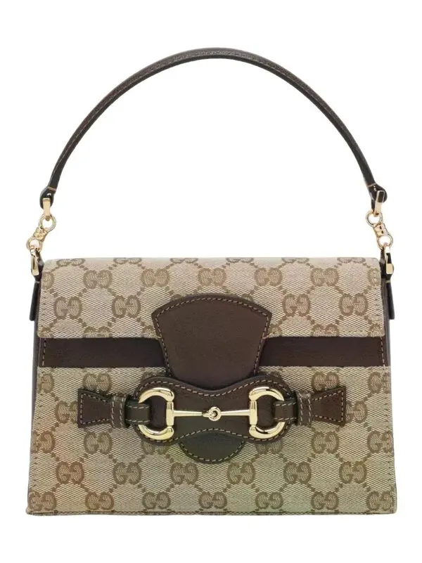 Gucci Small Horsebit Duomo Gg Canvas Tote Bag - Brown