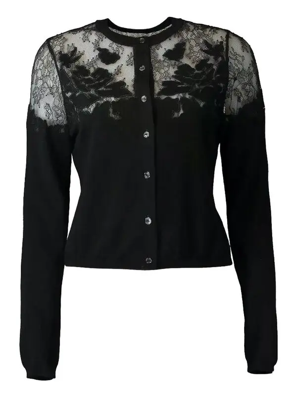 Ulla Johnson Talia Lace-panelled Cardigan - Black