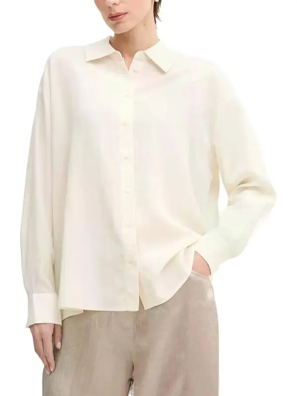 Sisley Button-down Long-sleeved Shirt - Neutrals