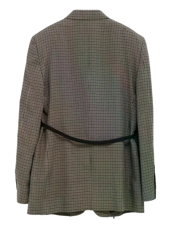Balenciaga Checked Tie Blazer - Neutrals