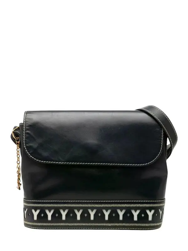 Saint Laurent 20th Century Leather Y Cutout Flap Crossbody Bag - Black
