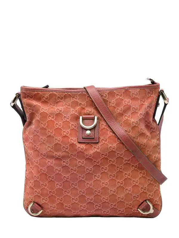 Gucci 2000-2015 Gg Suede Abbey D Ring Crossbody Bag - Pink