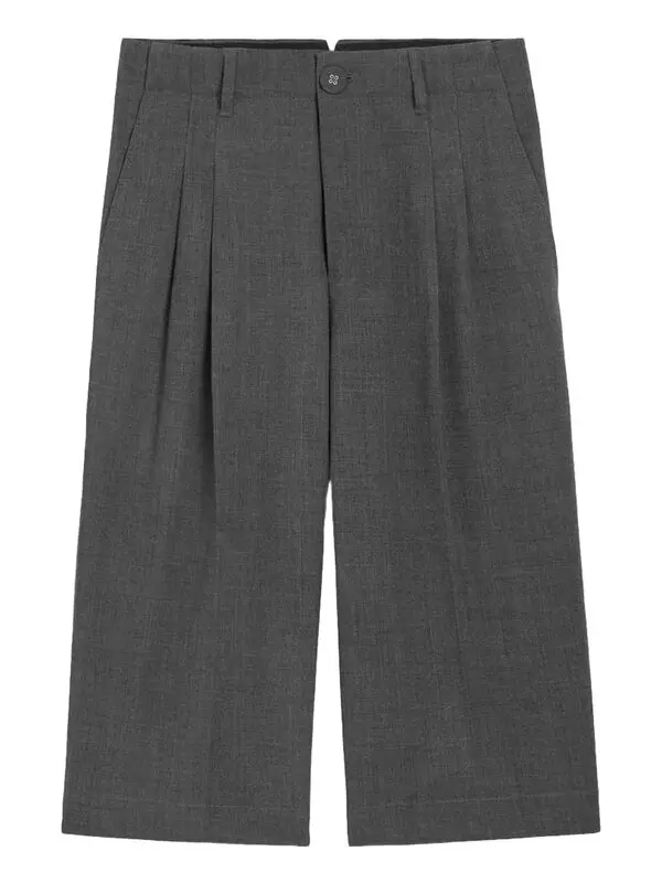 AMI Paris Carrot Two-pleat Wool Bermuda Shorts - Grey