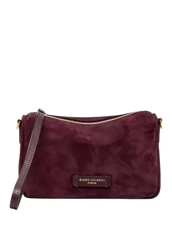 GIANNI CHIARINI Small Nora Suede Leather Shoulder Bag - Red