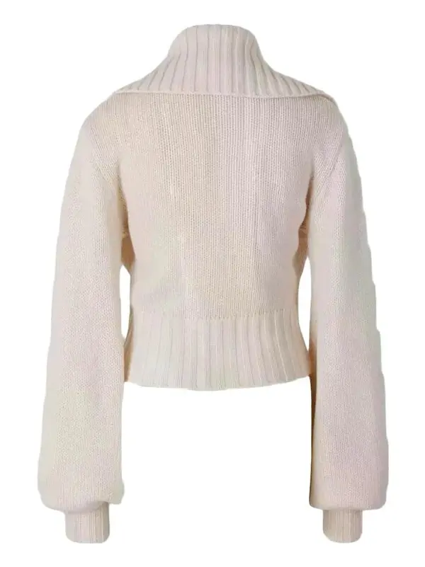 Zimmermann Ribbed-knit Zip-up Cardigan - Neutrals