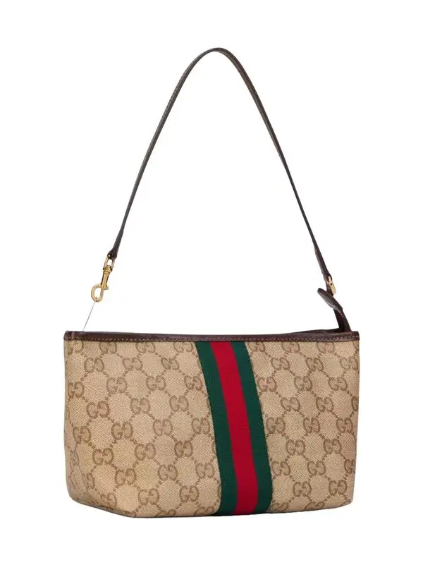 Gucci Small Pouch With Strap And Web - Neutrals
