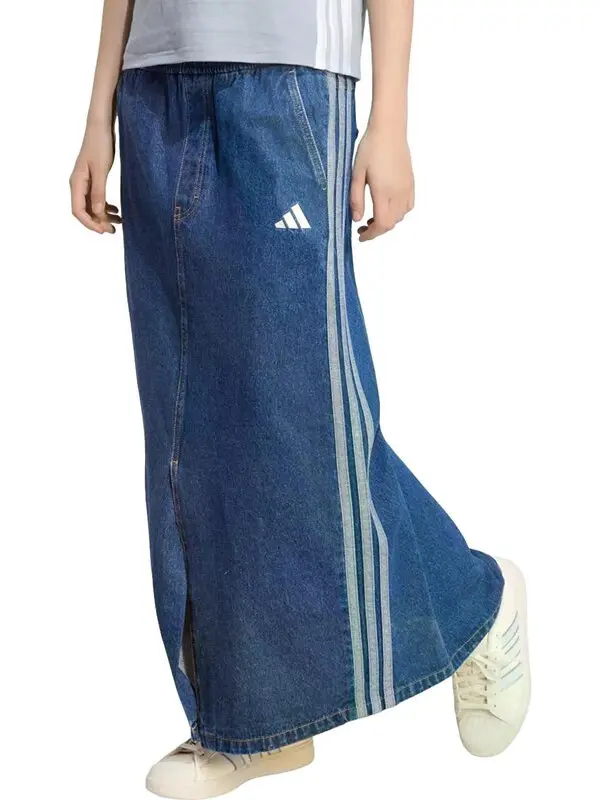Adidas Stadium Washed Denim Skirt - Blue