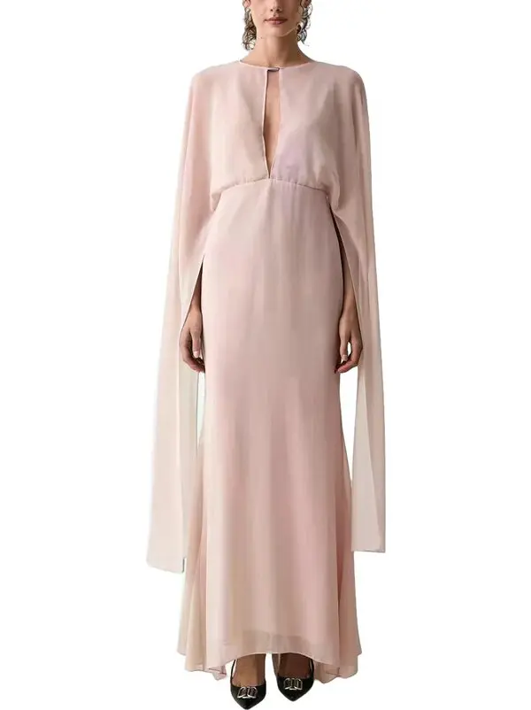 Patrizia Pepe Cape-sleeve Cutout Dress - Pink