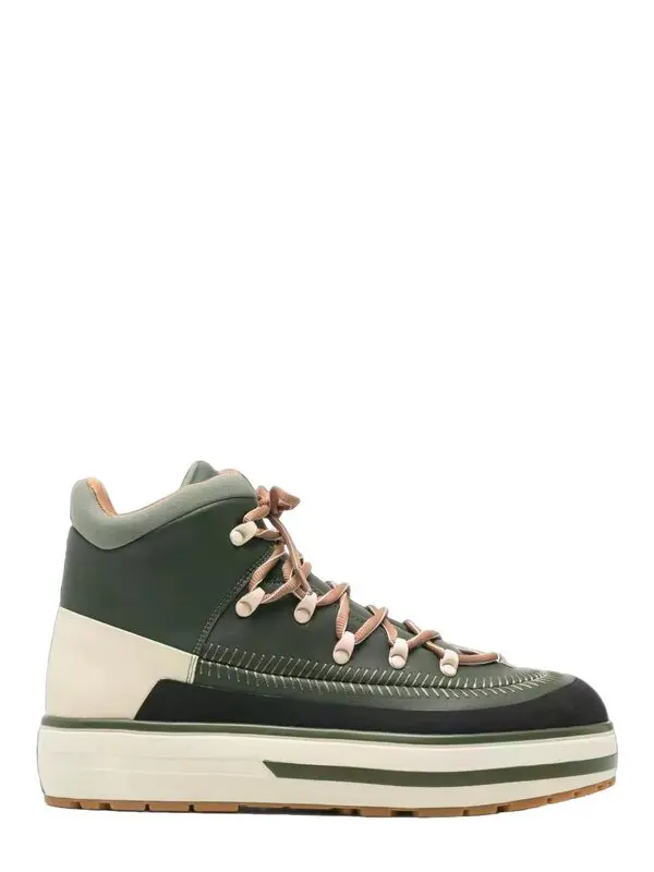 BRIXIA Sandwich Mid Contrast-panel Lace-up Sneakers - Green