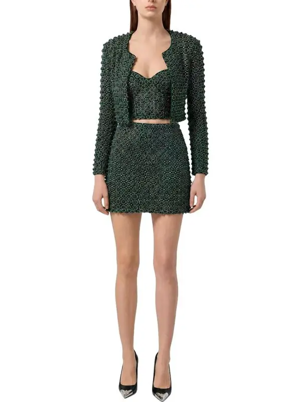 Philipp Plein Sequin-embellished Bolero Jacket - Green