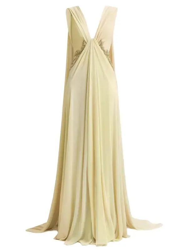 GEMY MAALOUF Beaded-draped Dress - Neutrals