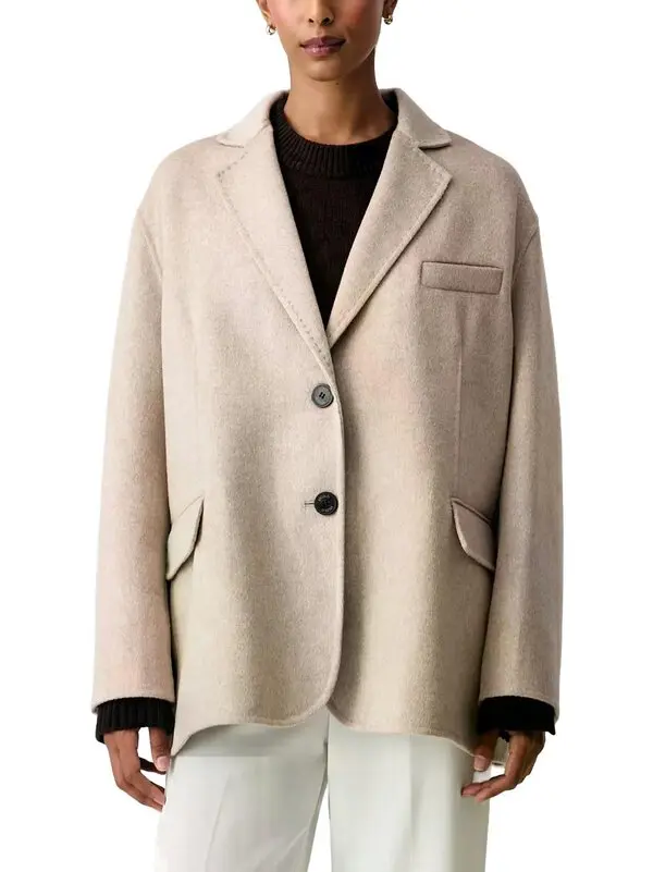 VICOLO Notched-lapel Button-fastening Coat - Brown
