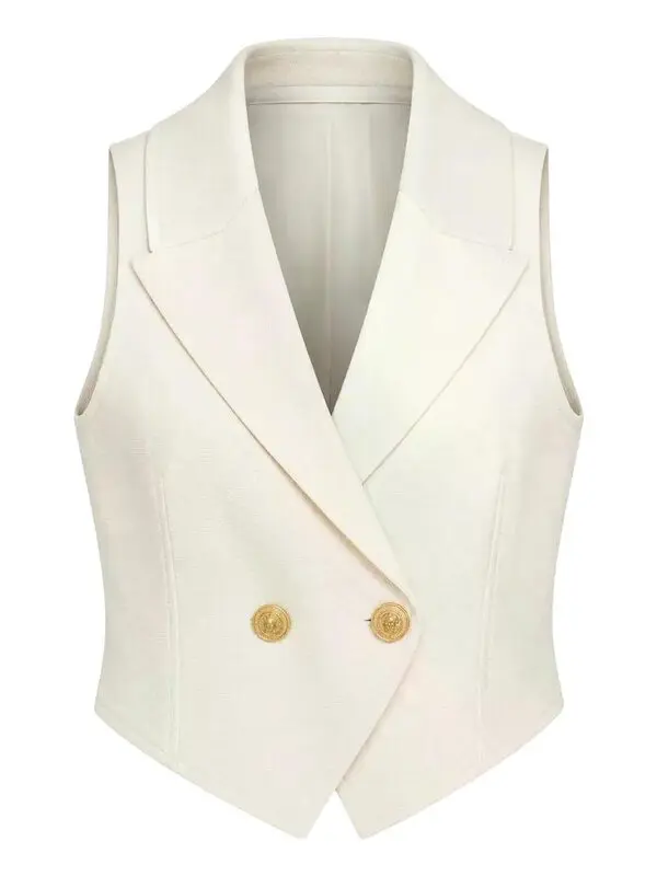 L'Agence Zadie Double-breasted Waistcoat - Neutrals
