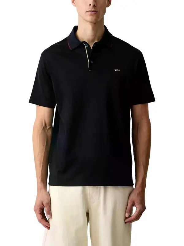 Paul & Shark Logo-plaque Short-sleeve Polo Shirt - Black