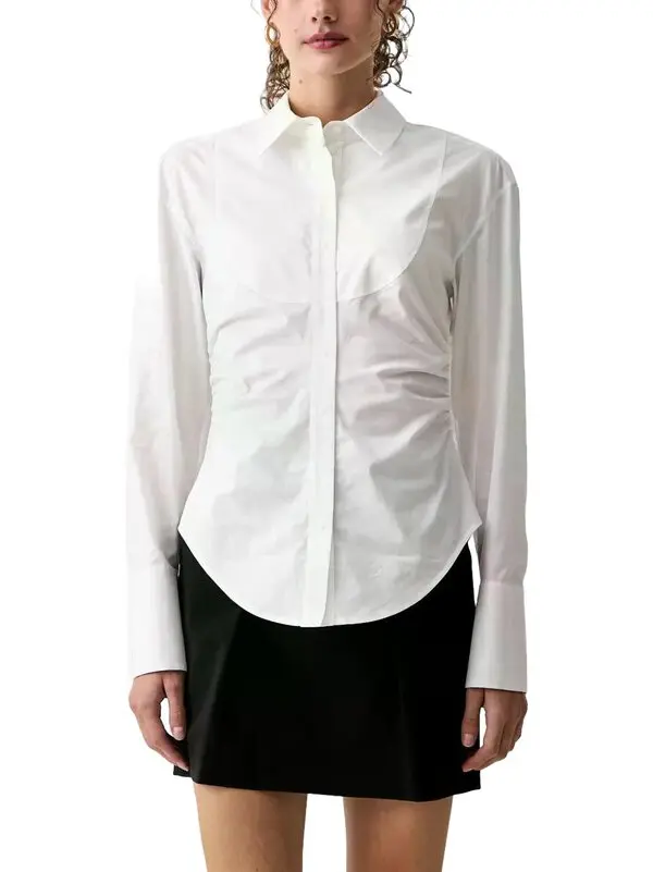 Patrizia Pepe Ruched Long-sleeve Shirt - White
