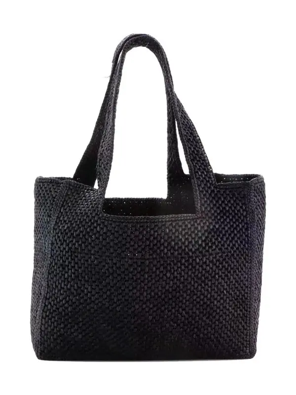 Loewe Paula's Ibiza Logo Raffia Large Tote Bag - Black